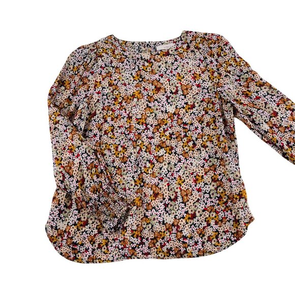 LOFT | Tops | Floral Longsleeve Blouse Womens Size M Loft Polyester ...